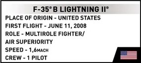 COBI 5927 Stavebnice Lockheed Martin F-35B / Small Army / 1:300 / 47 d