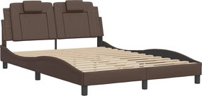 Rám postele Viana bez matrace hnědý 140x190 cm umělá kůže 3208091