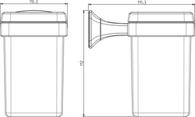 Sapho, AIDA pohár, chrom/mléčné sklo, AI004