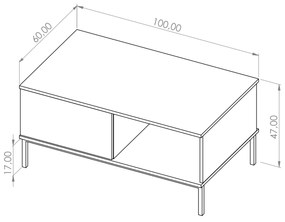 GAB Konferenční stůl QUER, Bílá 100 cm