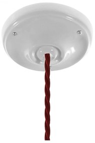creative cables Závěsná lampa s se spirálovým textilním kabelem a porcelánovými detaily Barva: Bílá