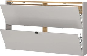 Krémový výklopný/závěsný botník v dekoru dubu 140x83x18 cm Ameca – Germania