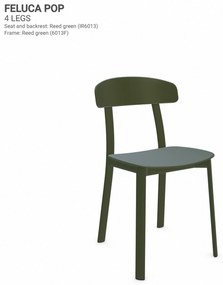 Židle Feluca Pop Barva kovové konstrukce: Reed green 6013F, Barva sedáku a opěradla z recyklovaného plastu: Reed green IR6013