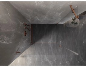 Mexen Lunar-B, výklopný sprchový kout levý 100 x 80 cm, 8mm čiré sklo, profil měděná matná, 832-100-080-65-00-L