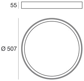 Linea Light Tara_R, bílé stropní svítidlo, 46W LED 3000K, prům.50cm