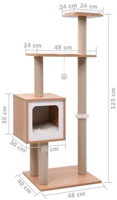 vidaXL Marketos Škrabadlo pro kočky se sisalovým koberečkem 123 cm