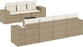 8dílná zahradní sedací souprava s poduškami béžová polyratan 3222327