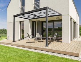 Hliníková pergola BestBerg PZ-12A / 12 m² / antracit/šedá