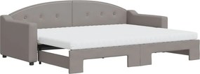 Válenda s přistýlkou a matracemi taupe 80 x 200 cm textil 3197546