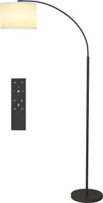 HOMCOM stojací lampa s dálkovým ovládáním, nastavitelným stínidlem, 11 barevných teplot a 11 úrovní jasu, časovač, černá