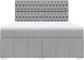 Box spring postel s matrací světle šedá 180 x 200 cm textil 3294054