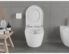 Mexen Carmen WC mísa Rimless s pomalu padající deskou tvrdá, duroplast, Bílá - 30880200