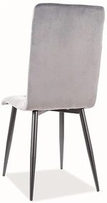 Casarredo Jídelní čalouněná židle MOTO VELVET šedá/černá