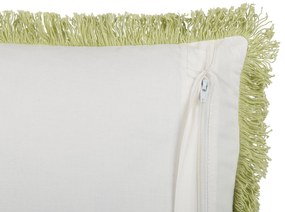 Bavlněný polštář květinový vzor 45 x 45 cm zelený/ bílý FILIX Beliani
