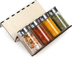 Orion Sada 6ks kořenek, skleněné, s černým víčkem a sypátkem, 6 x 100ml SPICE BLACK