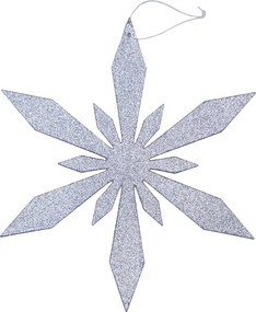 Vánoční ozdoba vločka III, pr. 120 cm, stříbrná, překližka, venkovní