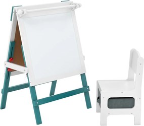 Costway Dětský stojan s židlí, výškově nastavitelná dětská tabule s tabulí