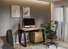 Mdx Kancelářský stůl LOFT FIGATE, 130 cm Černá/Dub Artisan