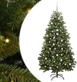 Umělý vánoční stromeček 210 cm 300 LED Teplá bílá PVC a ocel 3395697