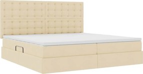 Postel s úložným prostorem a matrací Krémová 200 x 200 cm 3371932