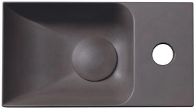 Sapho Sapho, PICCOLINO betonové umyvadlo 30,8x17cm, baterie vpravo, tmavě hnědá, PK30515