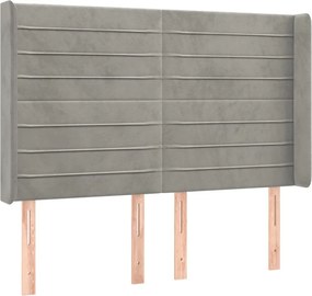 Box spring postel s matrací a LED světle šedá 140x190 cm samet 3139619