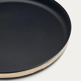 OnaDnes -20% Černý kovový podnos Kave Home Shai 33 cm