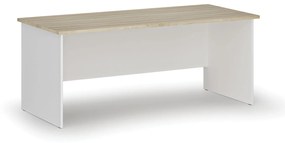 Kancelářský psací stůl rovný PRIMO WHITE, 1800 x 800 mm, bílá/dub přírodní