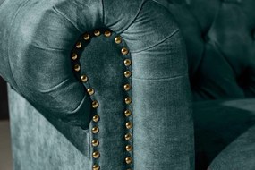 Designová trojsedačka Chesterfield 205 cm petrolejový samet