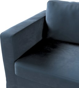 Potah na pohovku IKEA  Karlstad 3-místná, nerozkládací, dlouhý barva modrá látka lesklé, sametová