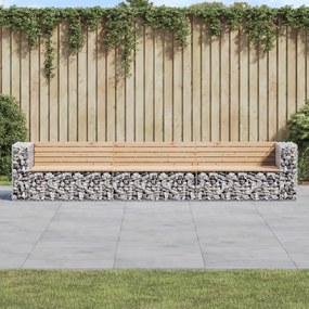 Zahradní lavice gabionový design 347x71x65,5cm masivní borovice - Default Title
