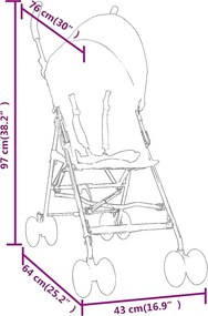 vidaXL Dětský kočárek a černý ocel [10396] Barva: antracitová