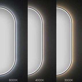 Tutumi Oválné zrcadlo 50x100 cm s vyhříváním a regulovatelným LED osvětlením HOM-02505