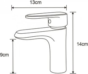 Mexen Alda, umyvadlová baterie, černá, 746100-70
