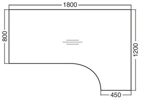 Ergonomický stůl ProOffice A 180 x 120 cm, pravý, buk