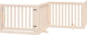 Zábrana pro psy s dvířky skládací 8 panelů 640 cm topol 3155666