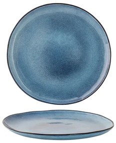 Modrý servírovací talíř s glazurou