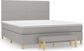 Box spring postel s matrací světle šedá 180 x 200 cm textil 3137013