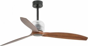 FARO 33395D DECO FAN M, černá/dřevo, stropní LED ventilátor s DC motorem - FARO