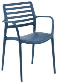 Modrá plastová venkovní židle s područkami Cozza Lixa, stohovatelná
