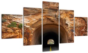Obraz - tunel ve skále (125x70 cm)