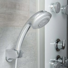 SCHÜTTE Skleněný sprchový panel a termostatická baterie LANZAROTE bílý, SCHÜTTE 435034