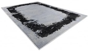 Dywany Łuszczów, Kusový koberec Core A004 Frame black/light grey, 140x190, šedá, chodba / předsíň