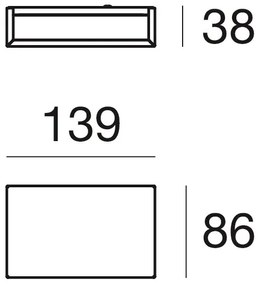Linea Light 8255 Box_W, bílé nástěnné svítidlo se svícením nahoru/dolů, 10W LED 3000K, délka 13,9cm