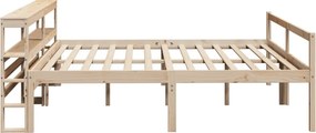 Postel s čelem pro seniory 200 x 200 cm masivní borovice 3305873