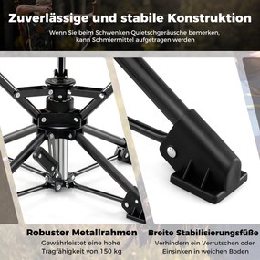 Costway Skládací stolička skládací 360° otočná kempingová stolička skládací