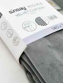 Sinsay - Sametový závěs s funkcí stínění na průchodkách - šedá