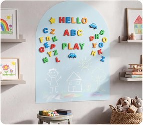 Samolepící magnetická fólie na zeď ve tvaru oblouku 100 × 80 cm - béžová