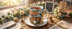 Srdcem darované Veselý hrneček pro životní partnery - na přání 3D ilustrace