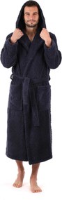 Bavlněný župan Athena s kapucí tmavě modrá 31 16 5952 unisex - XL
